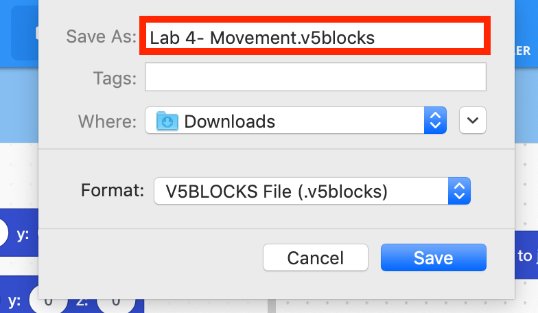 Vex Workcellv1 Programming Movements Lab 4 Create The Movement Project
